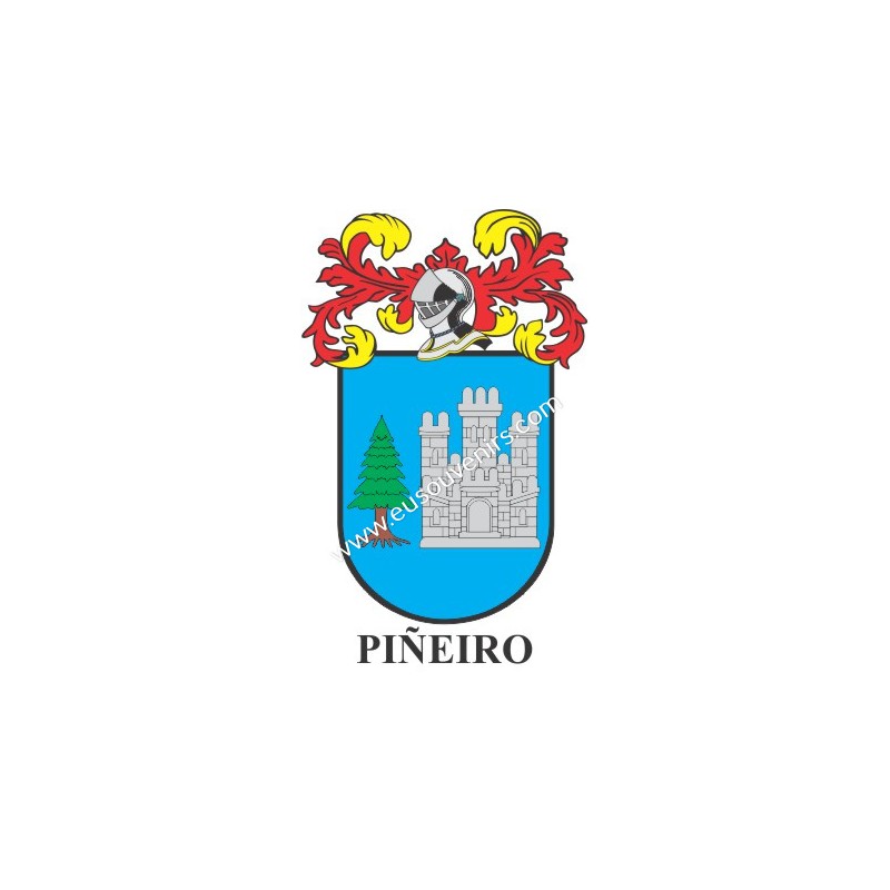 Llavero heráldico - PIÑEIRO - Personalizado con apellido, escudo de la ...