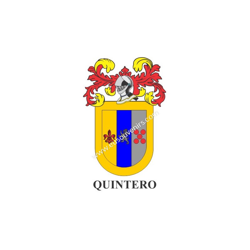 Llavero heráldico - QUINTERO - Personalizado con apellido, escudo de la ...