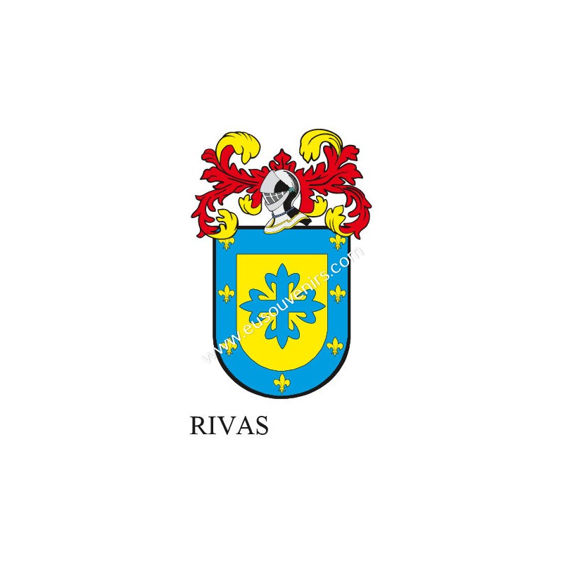 Llavero heráldico - RIVAS - Personalizado con apellido, escudo de la ...