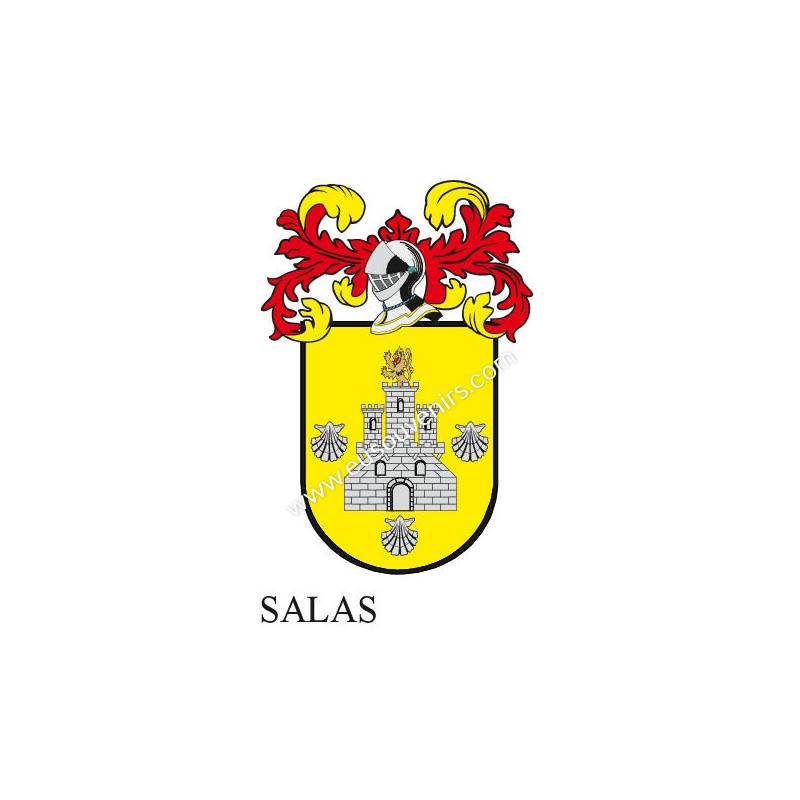 Heraldic keychain - SALAS - Personalized with surname, family crest and ...