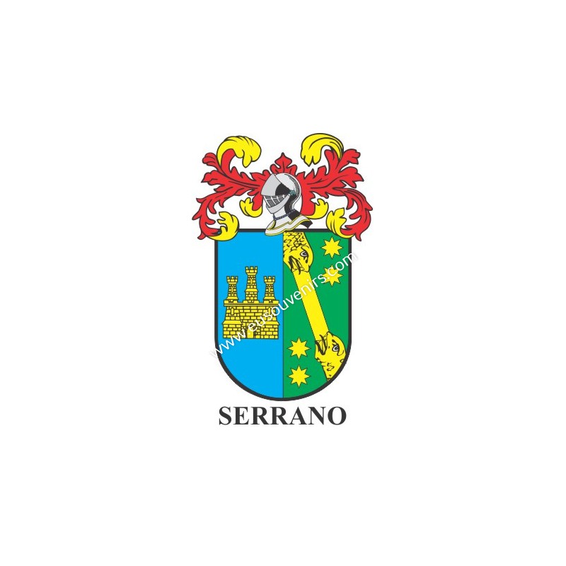 Llavero heráldico - SERRANO - Personalizado con apellido, escudo de la ...
