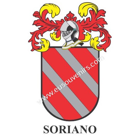 Llavero heráldico - SORIANO - Personalizado con apellido, escudo de la ...
