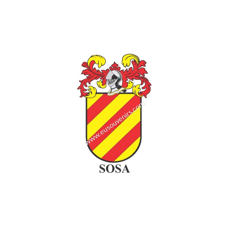 Heraldic keychain - SOSA - Personalized with surname, family crest and ...