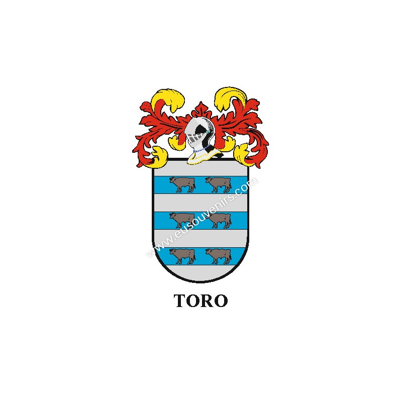 Llavero heráldico - TORO - Personalizado con apellido, escudo de la ...