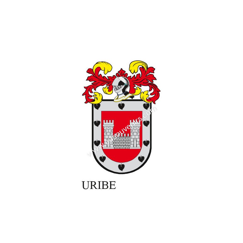 Heraldic keychain - URIBE - Personalized with surname, family crest and ...
