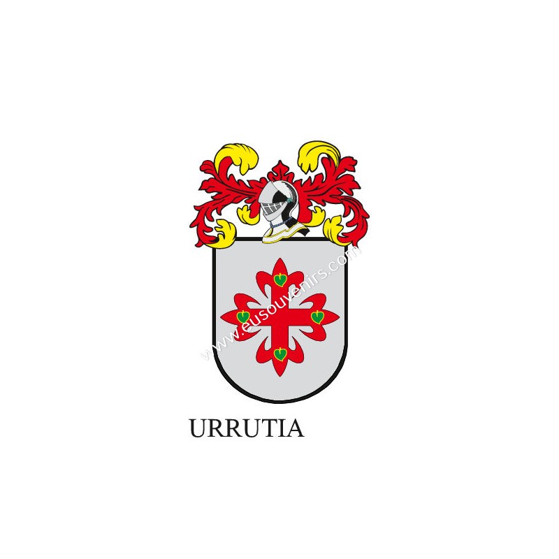 Heraldic keychain - URRUTIA - Personalized with surname, family crest ...