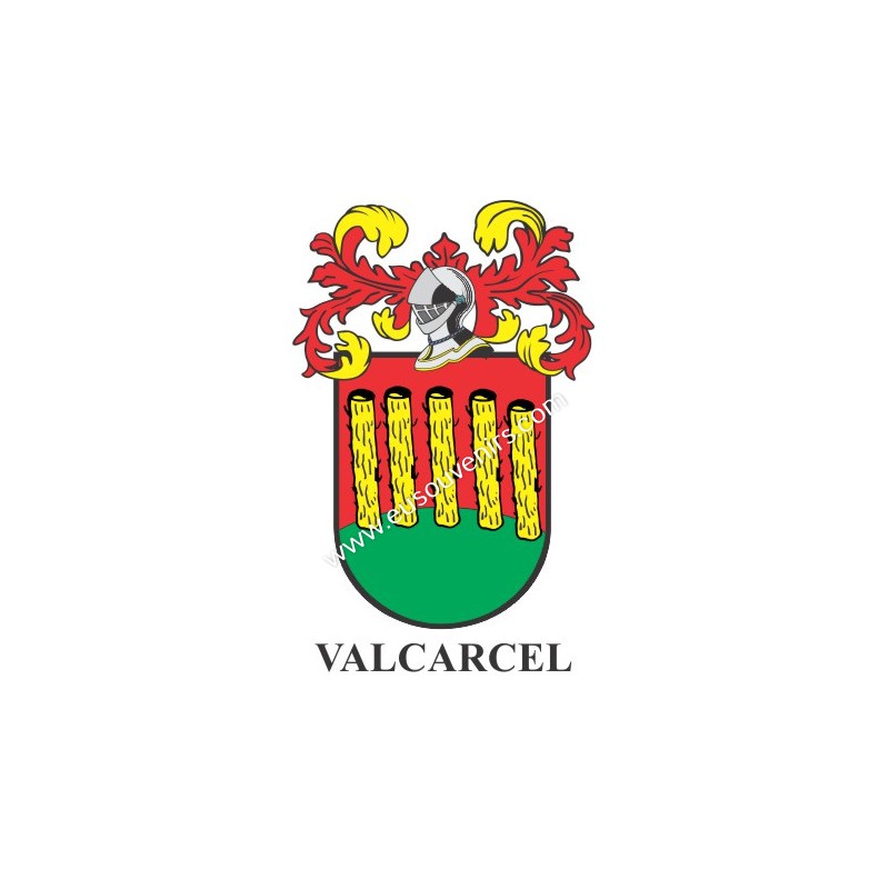 Llavero heráldico - VALCARCEL - Personalizado con apellido, escudo de ...