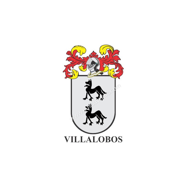 Heraldic keychain - VILLALOBOS - Personalized with surname, family ...