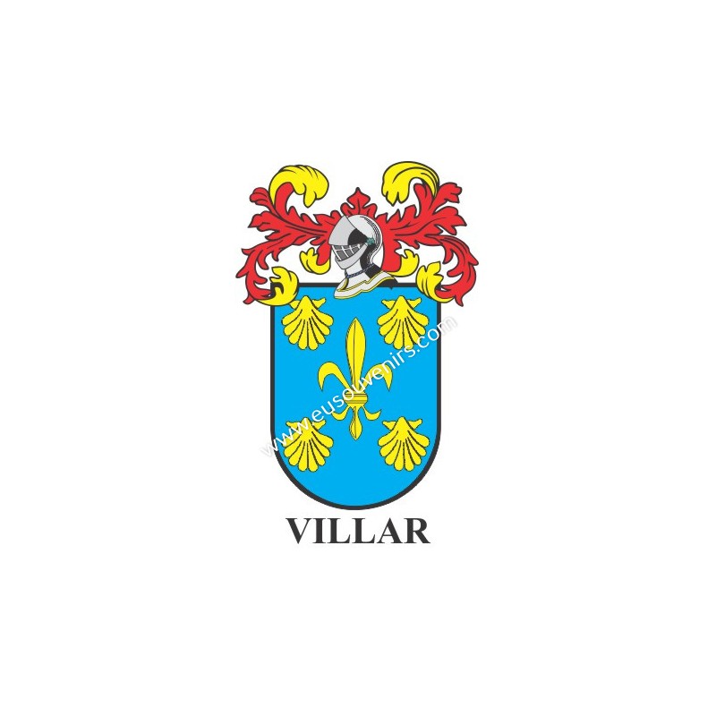 Llavero heráldico - VILLAR - Personalizado con apellido, escudo de la ...
