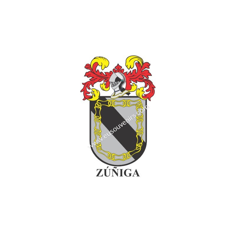 Heraldic keychain - ZÚÑIGA - Personalized with surname, family crest ...
